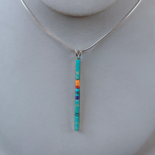 Turquoise Cobble Pendant with Spiny Oyster, Sugilite, Coral by Veronica ...