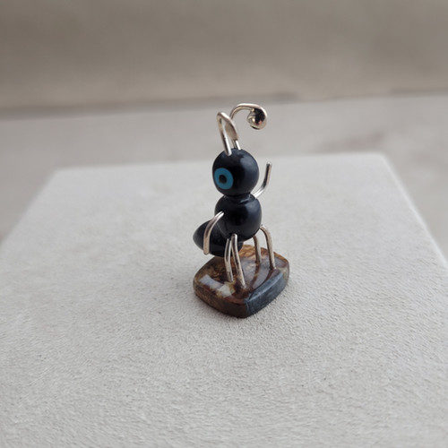 Jet & Pipestone Zuni Carved Ant Fetish | True West Gallery
