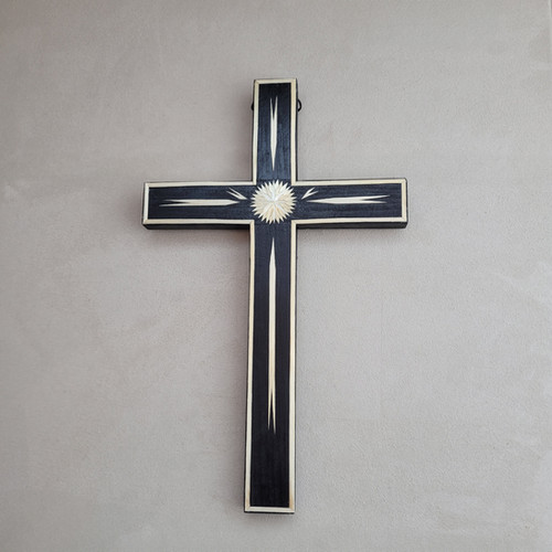 Straw Applique Cross, "God's Light", by Tim Valdez | True West Gallery