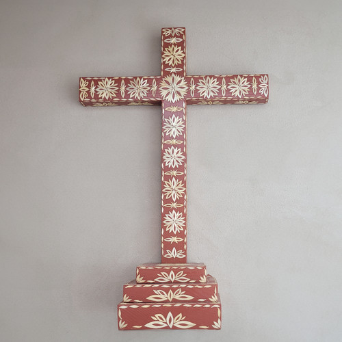 Three Step Straw Applique Cross, by Tim Valdez | True West Gallery