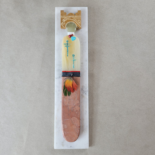 Rain Spirit Mixed Stone, Dragonfly Inlay, Feather Sculpture by Cliff ...
