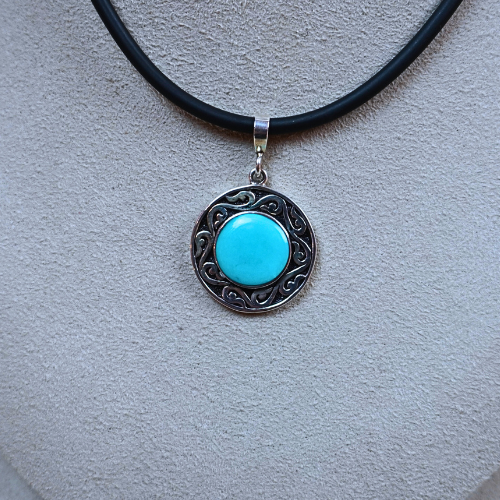 LG Spirit Medallion Pendant Turquoise Sterling Silver by M & M Lente ...