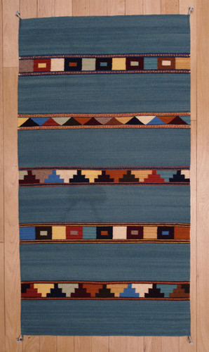 Guatemala Pattern on Turquoise 32x60" Rug - Zapotec Weaving | True West ...