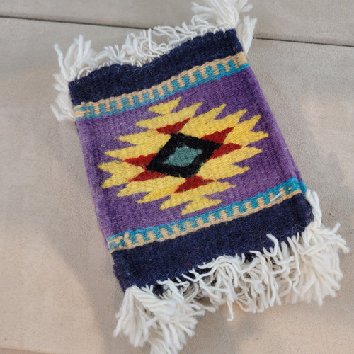 Geometric Design Zapotec Weaving 4-Pack Coasters | True West Gallery