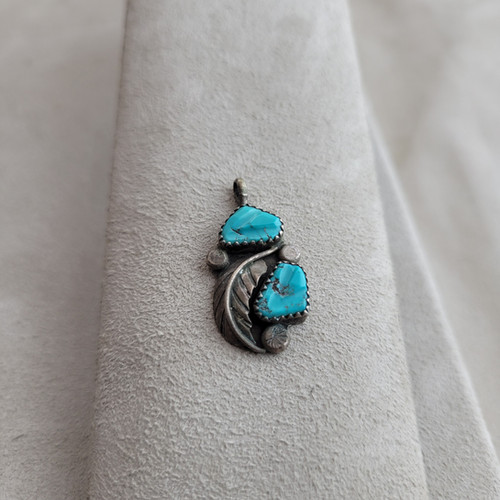Vintage 80's Two Stone Turquoise & Sterling Silver Pendant by Felicita ...