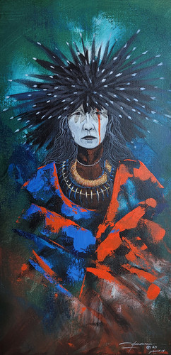 "He Strikes Quickly" Acrylic on Canvas, 10" x 20" by Yellowman | True ...