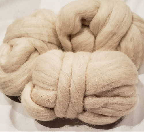 Natural Sand color Peruvian Andes roving | Wildwool Farm
