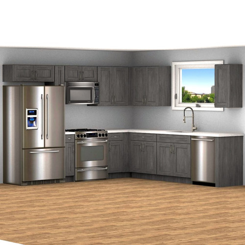 Sierra Greystone Double Shaker - Basic 10 x10 Kitchen | Prefinished Cabinets