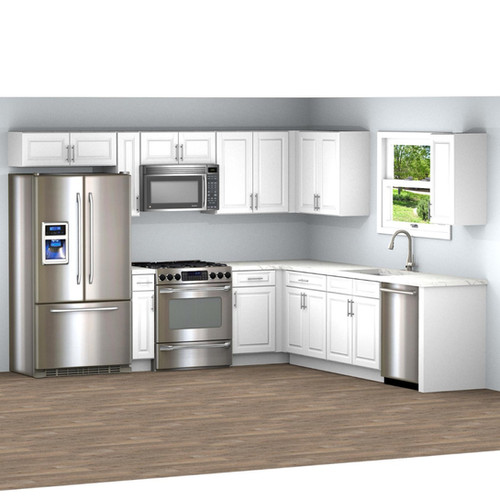 Dakota White - Basic 10 x10 Kitchen | Prefinished Cabinets