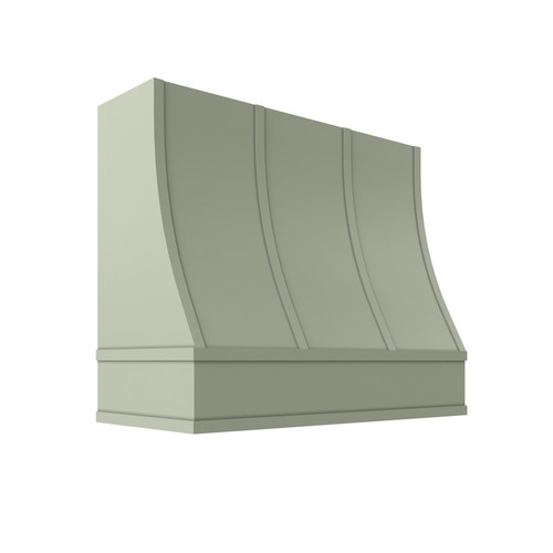 Sloped Wood Hood - Flat Molding with Strapping - Sage Green ...
