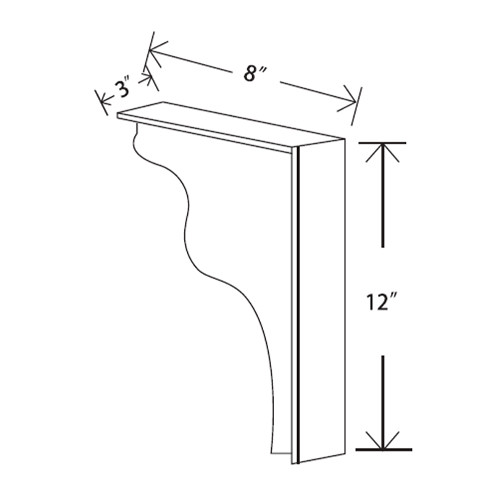 Dakota White Kitchen Cabinets - Corbels | Prefinished Cabinets