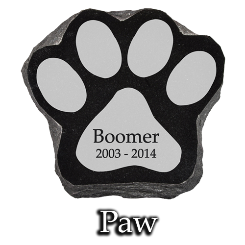 Paw Shaped Black Granite Marker | Harris Monuments