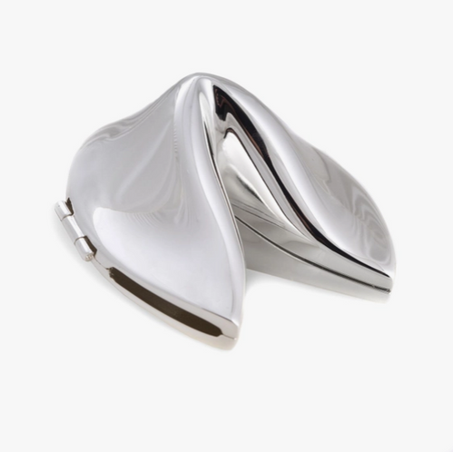 Silver Fortune Cookie Keepsake Box | N.T. Designs