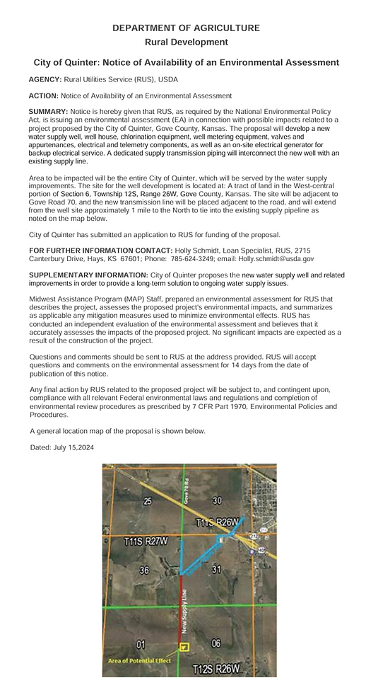 City of Quinter | Home | Quinter, KS, USA