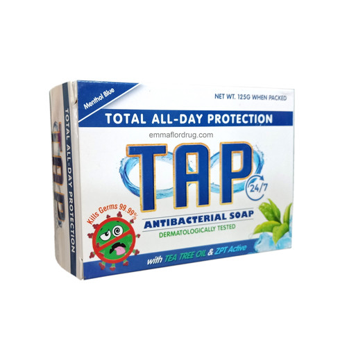 Tap Antibacterial Soap Menthol Blue 125g | EmmaflorDrugStore