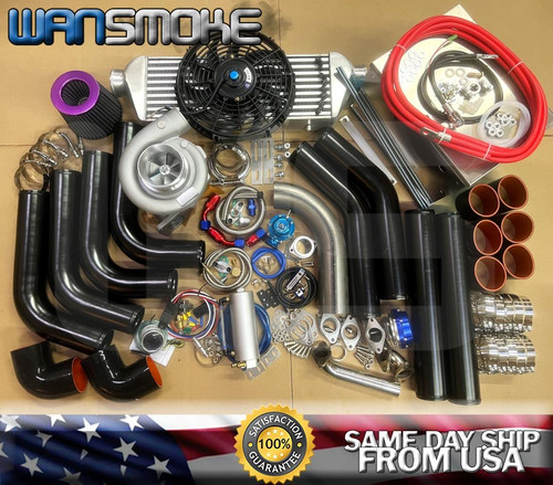 T76 Turbocharger T4 Turbo Kit GT Mustang Camaro Challenger Wrangler V6 ...