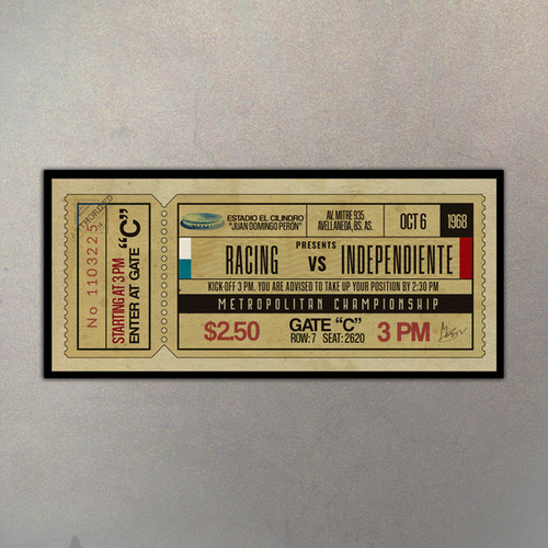 Vintage Club Ticket "Racing" | Cuadros Vintage