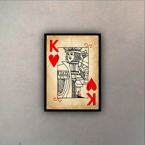 Naipe K Corazones | Cuadros Vintage