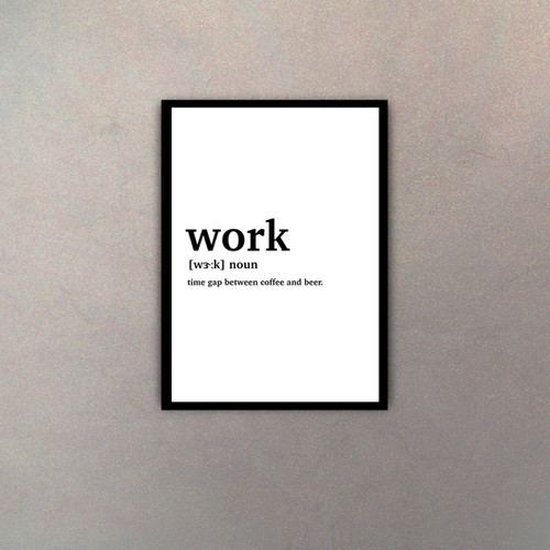 "Work" Definición Diccionario | Cuadros Vintage