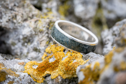 Silver Ring with Westmorland Green Slate - Handcrafted and Sustainably ...