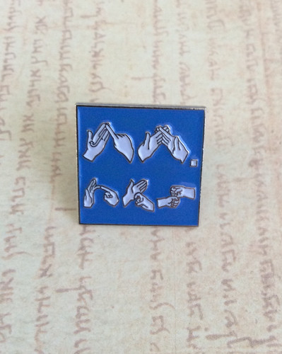1 Blue BSL JW.ORG 3/4" Square Lapel Pins | JWSTUFFORG