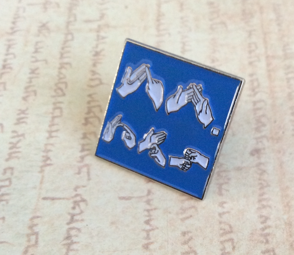 50 Blue BSL JW.ORG 3/4" Square Lapel Pins | JWSTUFFORG