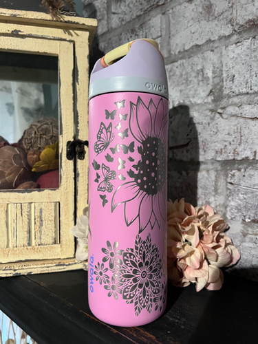 24oz Owala sunflowers and hummingbirds | PaisleysnPolkaDots