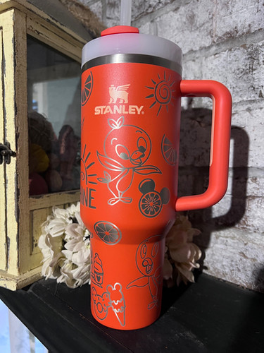 40oz Stanley Orange Bird Tumbler | PaisleysnPolkaDots