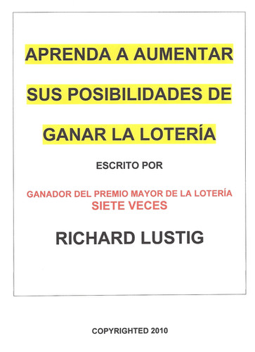 Richard Lustig's Method - (SPANISH) | winninglotterymethod