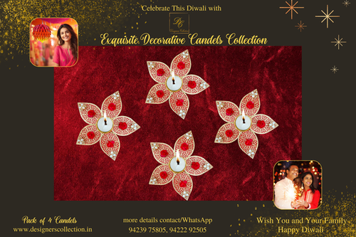 Decorative Festive Candels DSER_DC_001 (Pack of 4) | Designers Collection