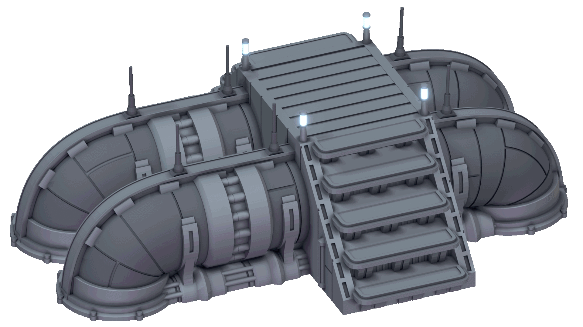 War Scenery | Sci-Fi Industrial Pipes