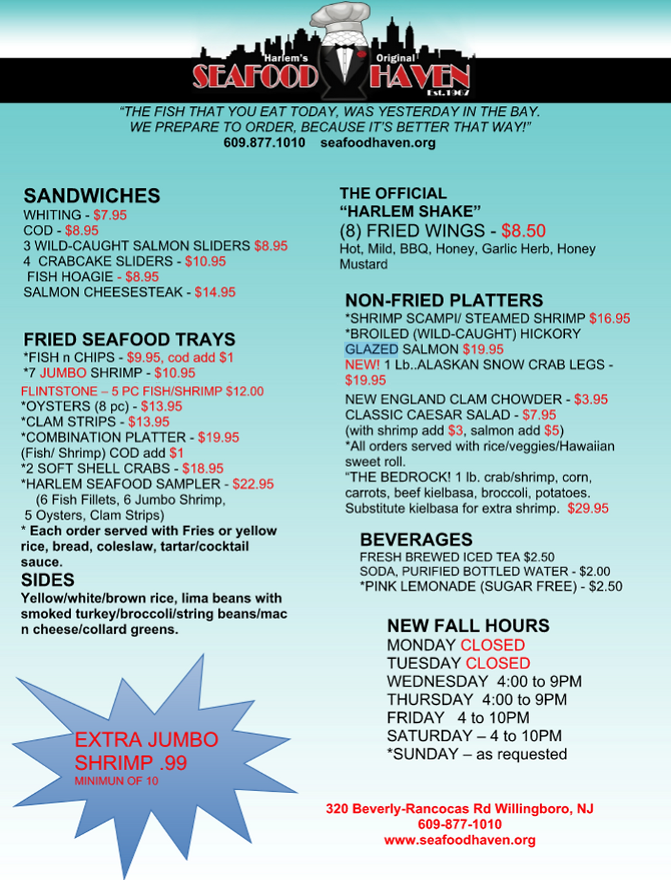 Menu | seafoodhaven