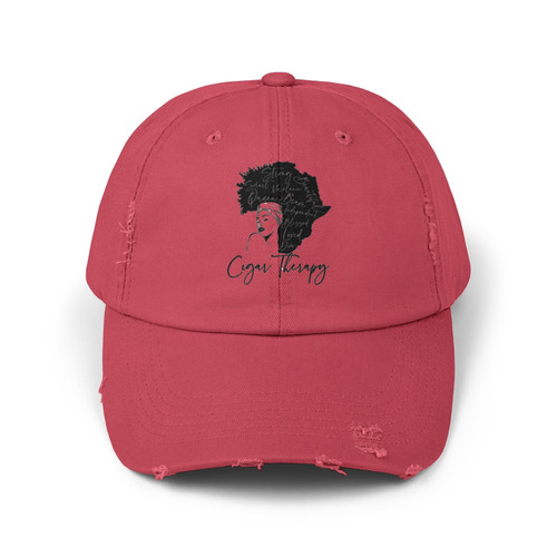 CIGAR THERAPY Unisex Distressed Cap | Brown Leaf Cigar LLC