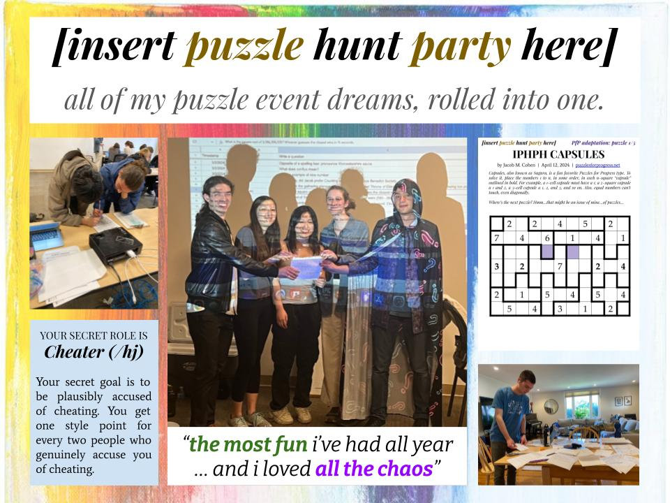 [insert puzzle hunt party here]