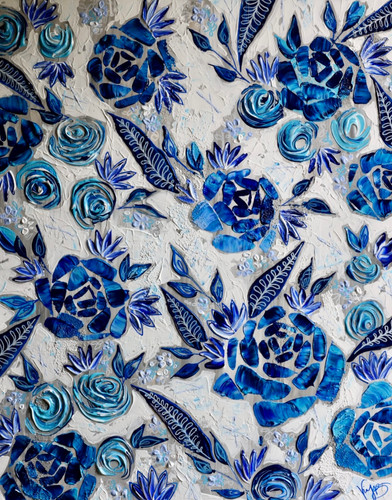 Cobalt Porcelain Roses | Victoria Barnhill