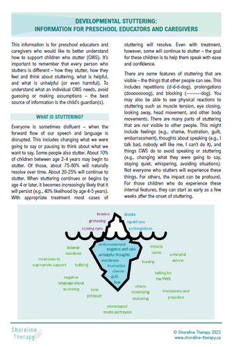 Stuttering: Information for Preschool Caregivers and Educators | mysite