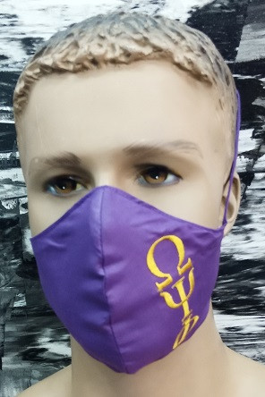 Purple Omega Psi Phi Letters Mask | KLC 2021