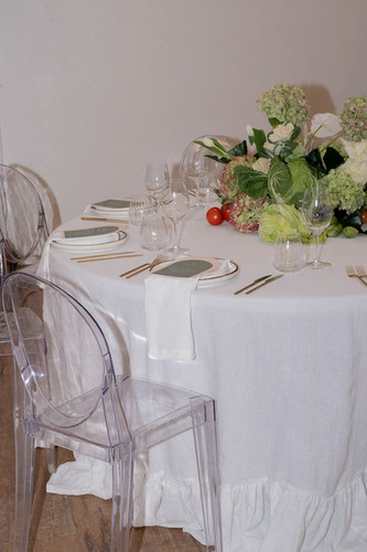 White Table Cloth - Ruffle Frill | Blank Space Events