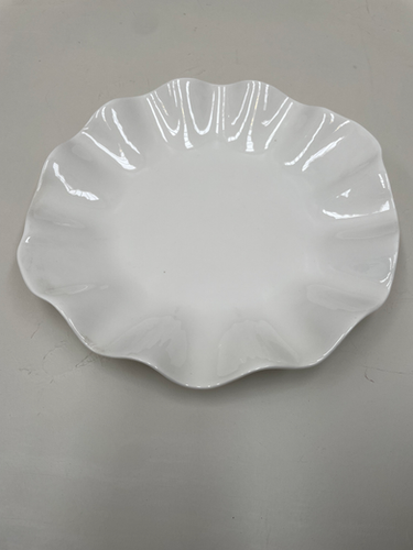 White Ruffle Edge Plate - 10 inch | Blank Space Events