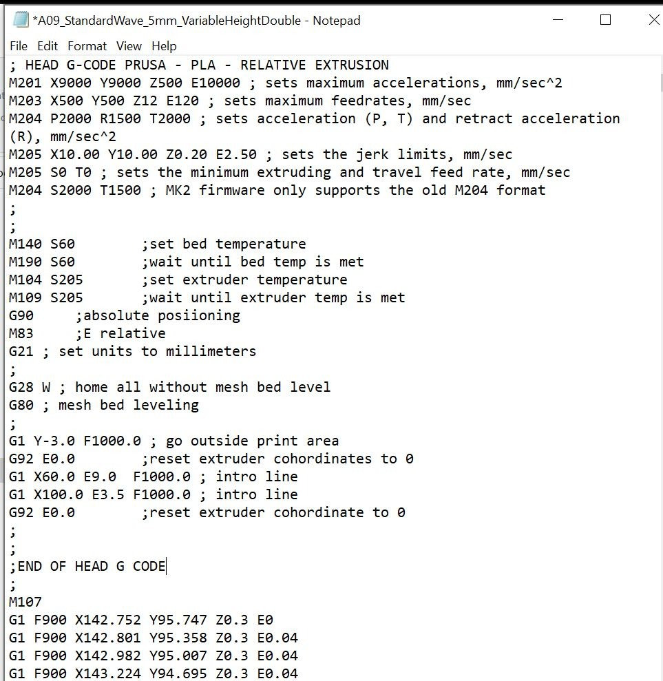 How to write Head and Tail gCode