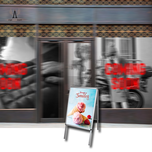 1 A2 A-Frame Sign, with 2 A2 Full Colour Posters of the same design ...