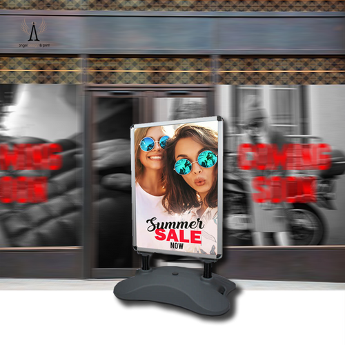 1 Forecourt Pavement Stand, A0 Frame with 2 Posters. | Angel Design & Print