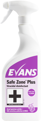 Safe Zone PLUS virucidal disinfectant 6 X 750ml | Gwynedd Disposables