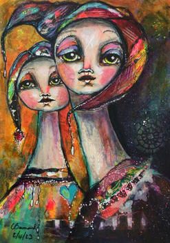 Caroline Barnard Art Studio | acrylic collage paintings