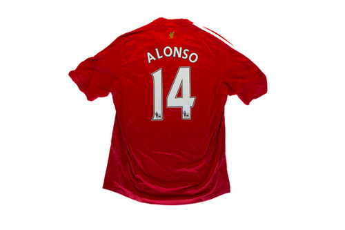 Liverpool 2008-2010 Home Football Shirt #14 Alonso L | Mystery Shirts