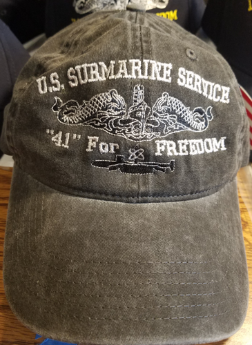 41 FOR FREEDOM Faded Black BALL CAP | always-a-submariner