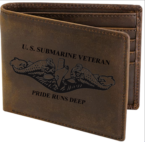 U.S. SUBMARINE VETERAN Laser Engraved Leather Wallet | always-a-submariner