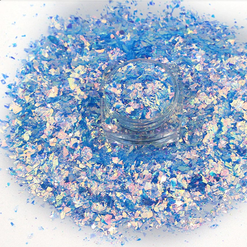 Blue Chunky Holographic Flakes | Mermaid Trash