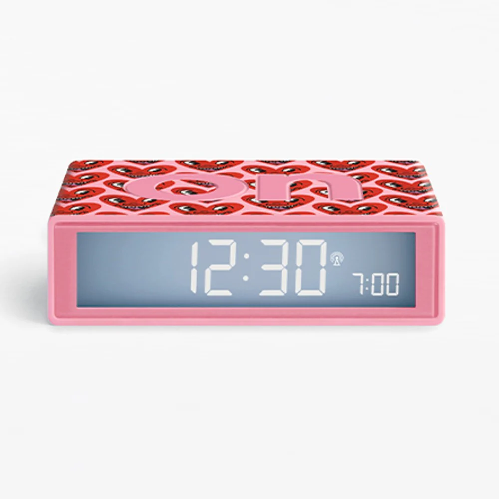 Lexon Flip + Reversible LCD Alarm Clock - Lexon x Keith Haring - Heart ...