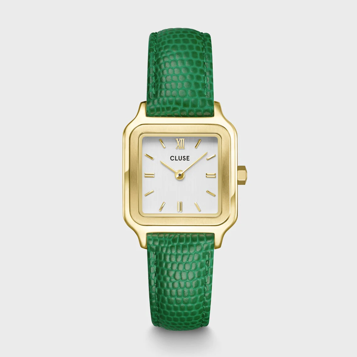 CLUSE Gracieuse Petite Watch Gold / Emerald Green Lizard Leather ...